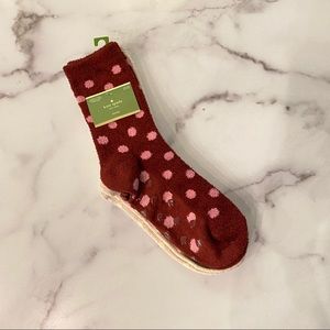 kate spade | Accessories | Kate Spade Nonslip Fuzzy Polka Dot Pink ...